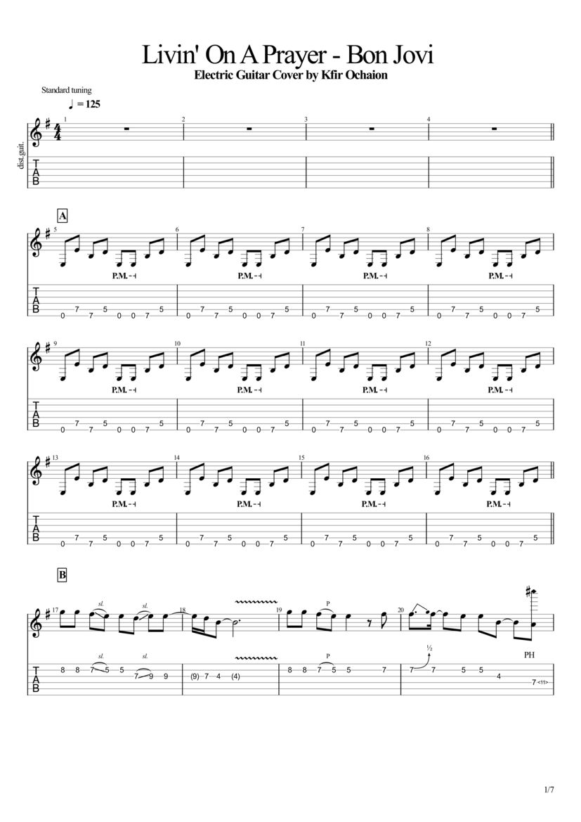 Bon Jovi Livin On A Prayer Chords Tabs Kfir Ochaion Bon Jovi Livin On A Prayer Chords Tabs Kfir Ochaion