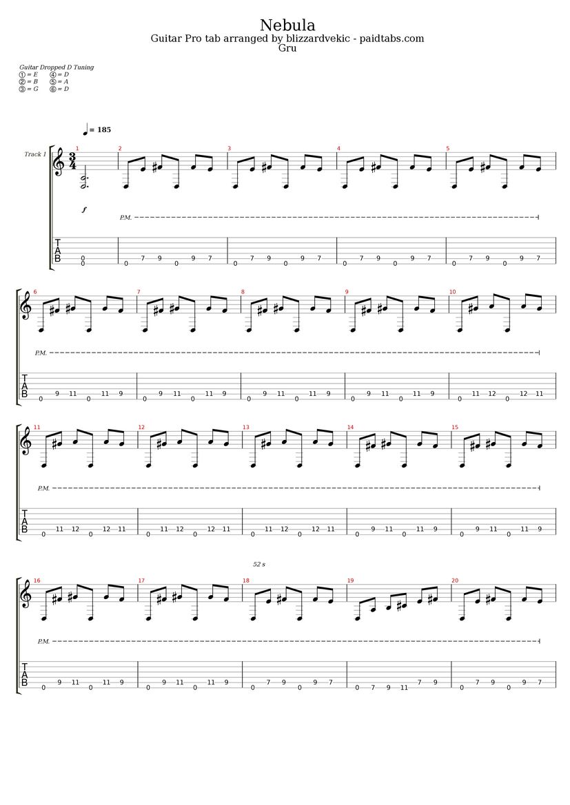 Nebula Chords & Tabs - Gru
