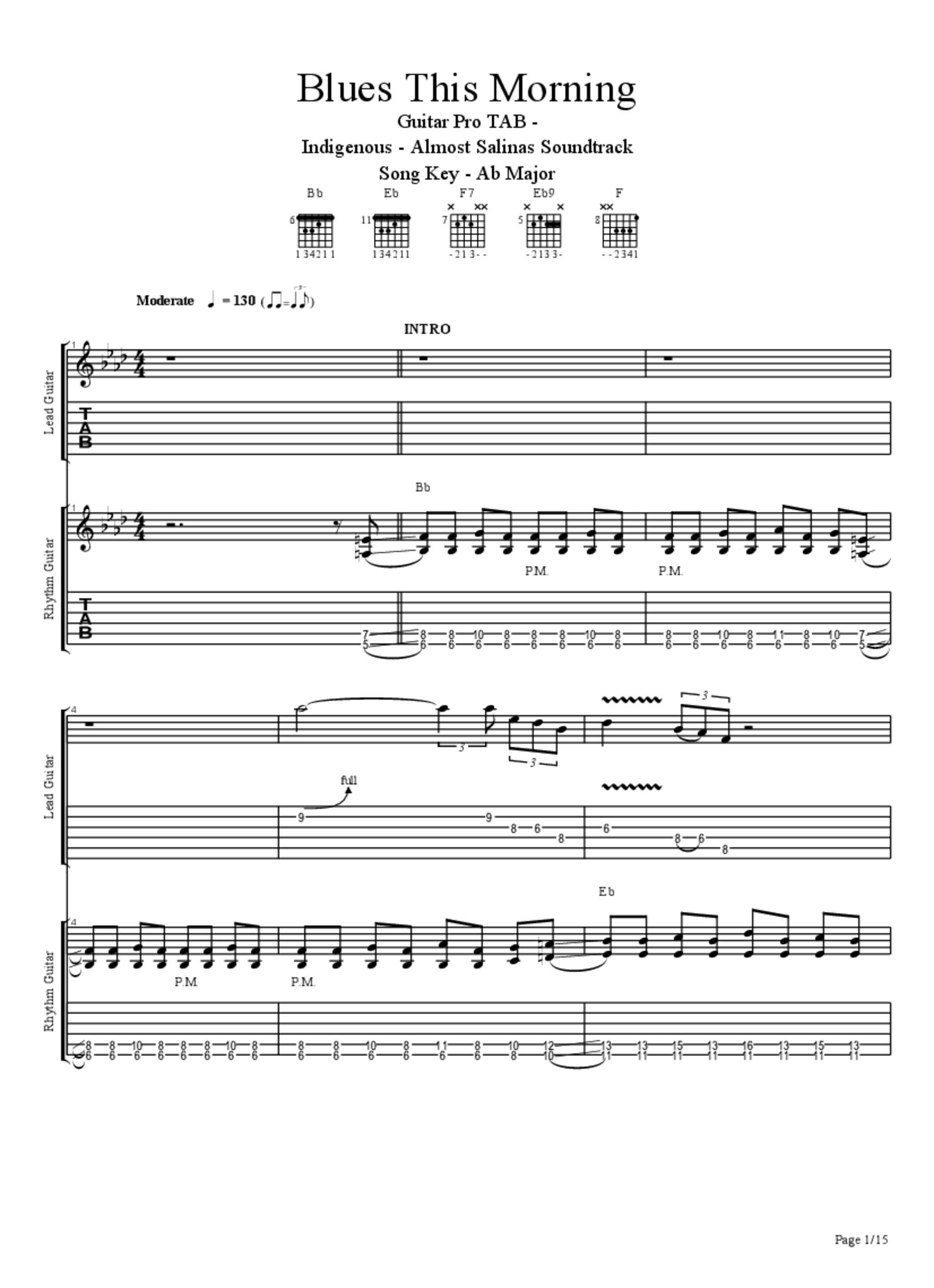 03. Blues This Morning - Indigenous - Almost Salinas Tab - JohnnyMoeMusic