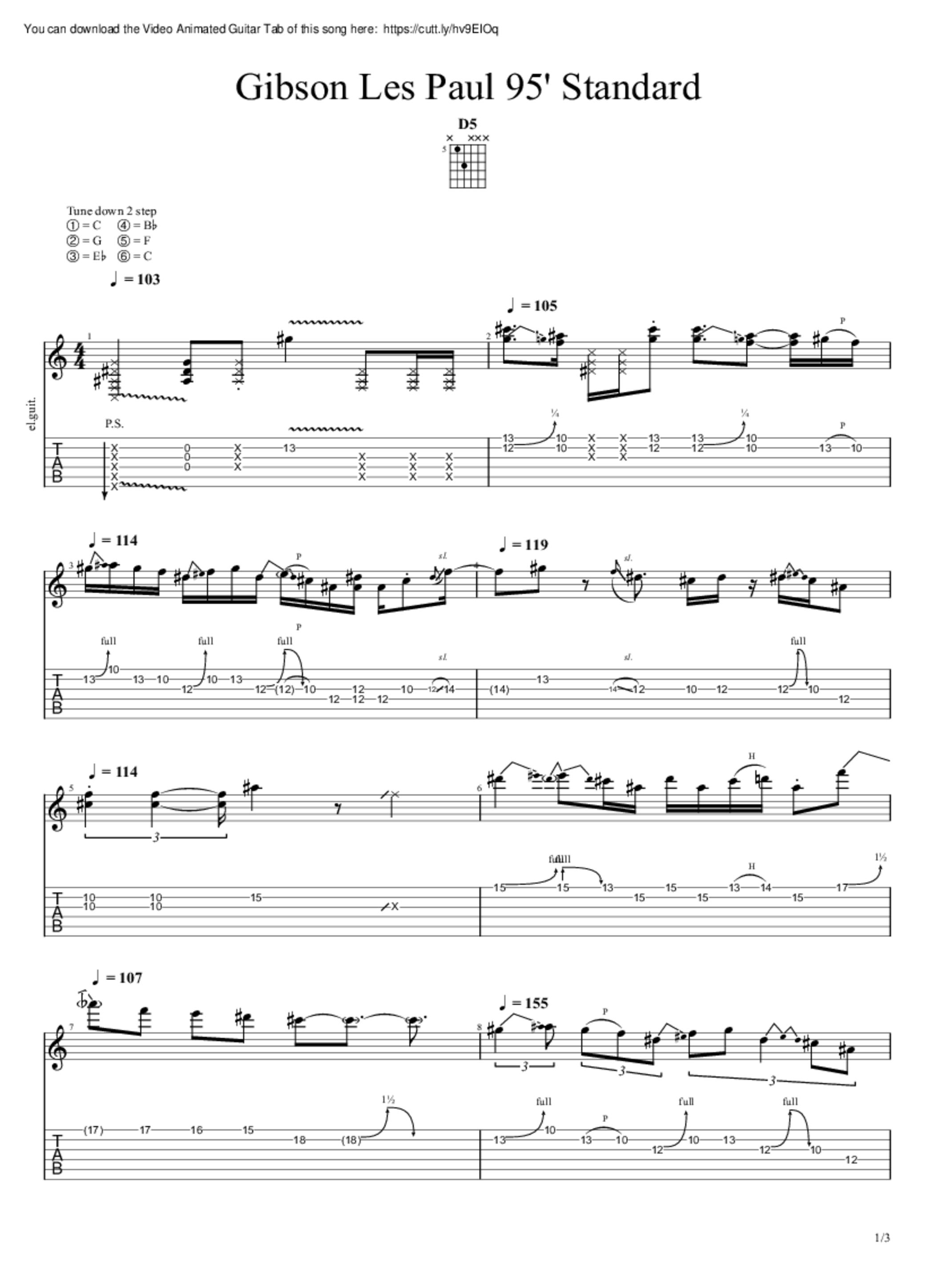 Gibson Les Paul 95' Standard Tab - Yehoash Cohen | PaidTabs